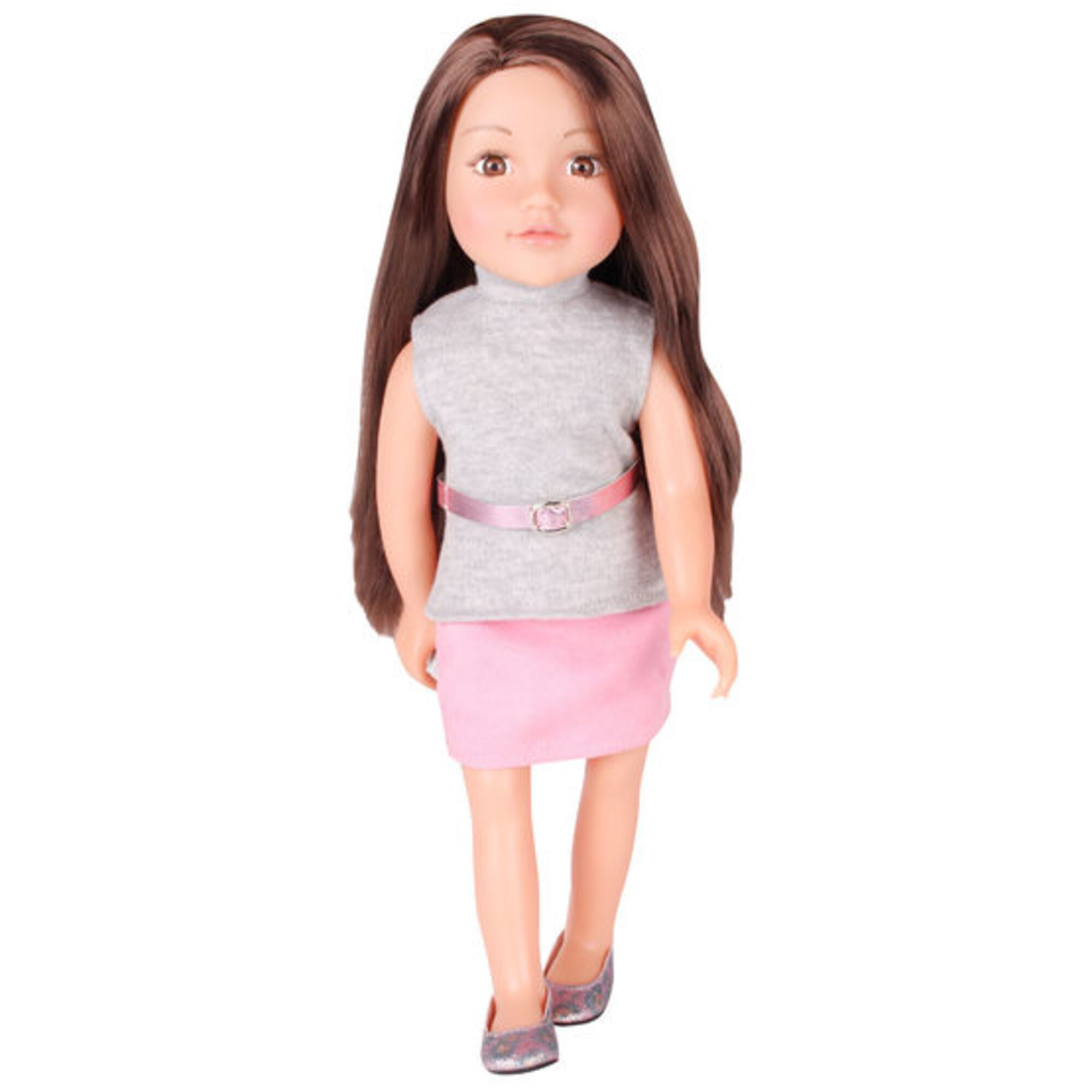 Grace dukke fra DesignaFriend er 46 cm høj med langt hår